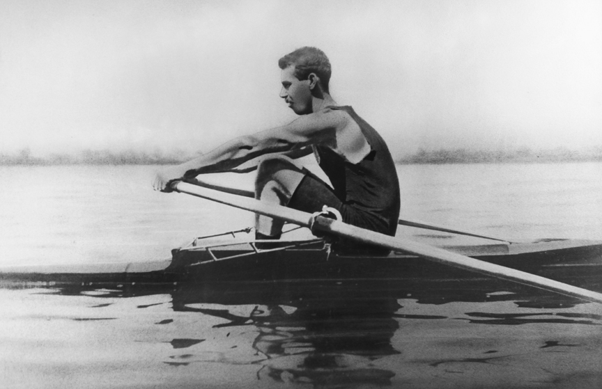 Eddie Durnan in racing shell, Toronto Bay, c. 1890s. Courtesy Ted ...